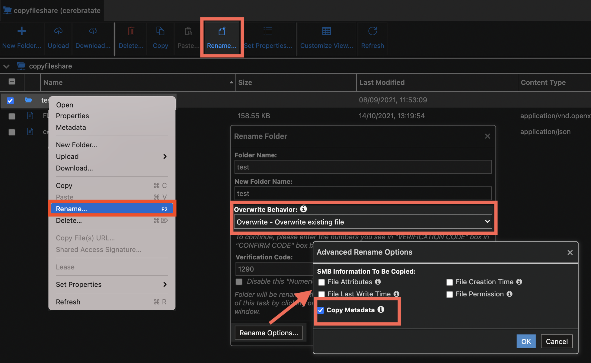 Renaming Files and Folders in Azure File Storage | Cerebrata