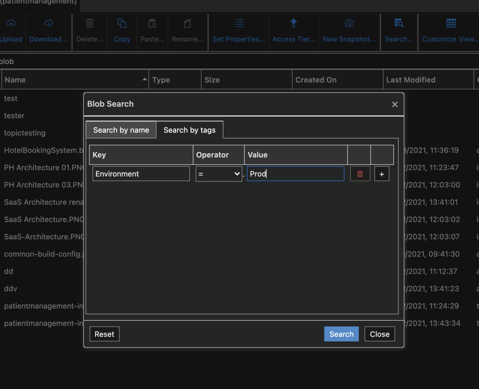 Search Azure Storage blobs by Tags | Cerebrata