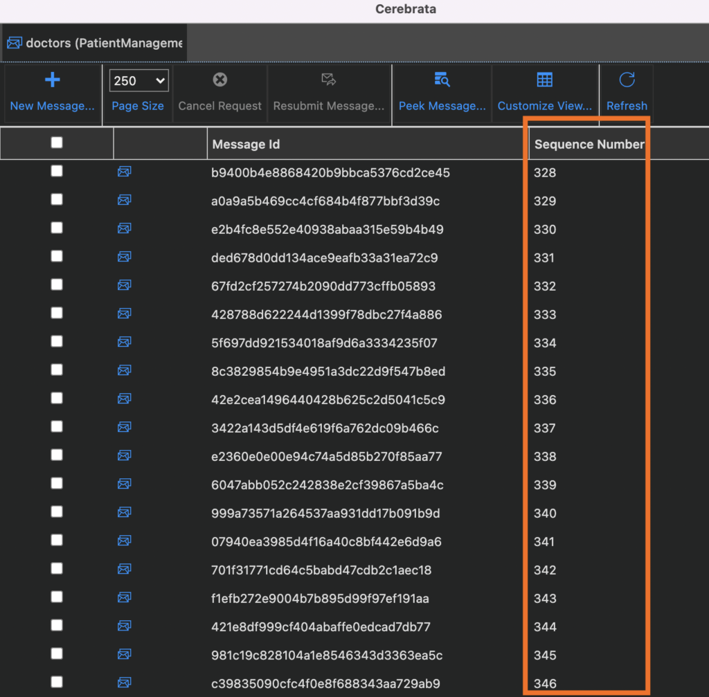 Peek Messages By Sequence Number In Azure Service Bus