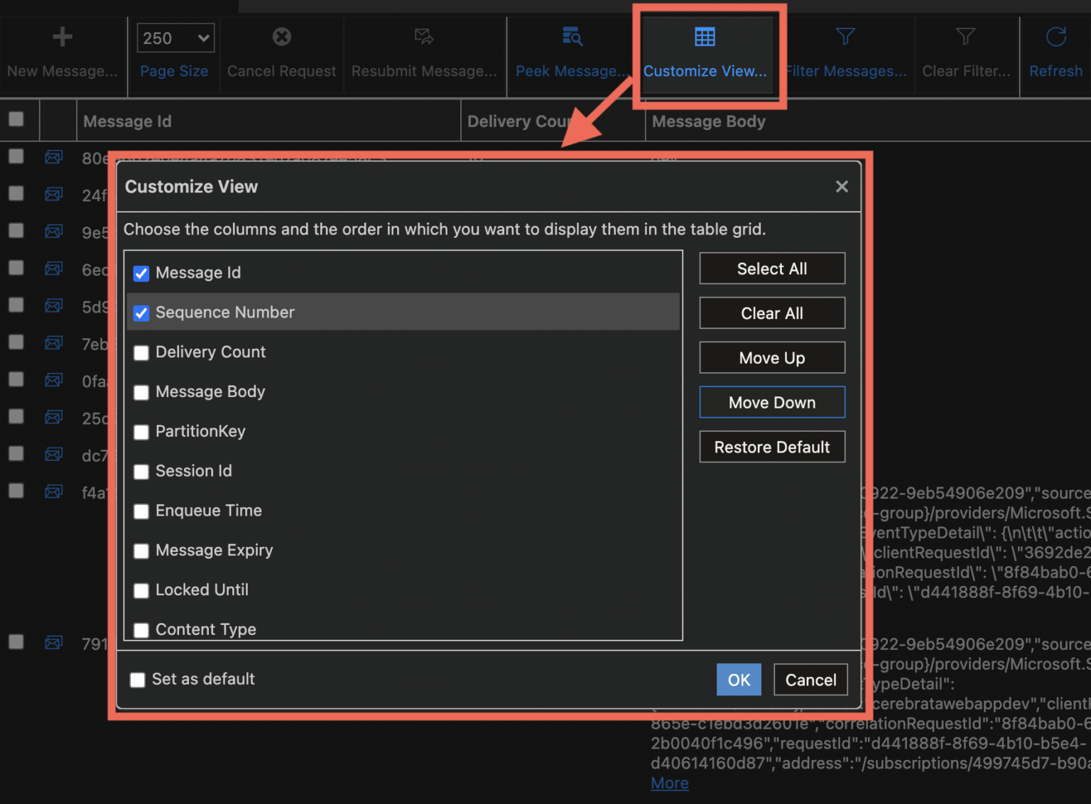 Peek Messages By Sequence Number In Azure Service Bus
